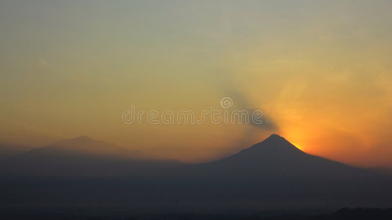 Mt merapi sunrise view stock photo. Image of landscape - 255464682