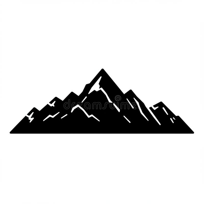 Silhouette of a Mountain Range, Featuring Sharp, Jagged Peaks Stock ...