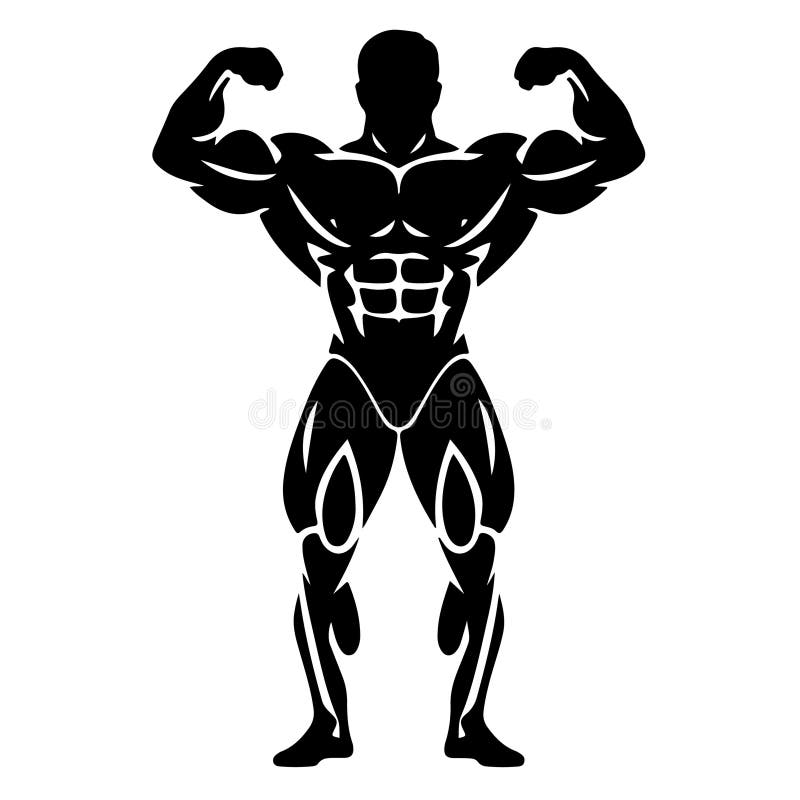 Muscular Bodybuilder Body Silhouette Stock Illustrations – 6,393 ...