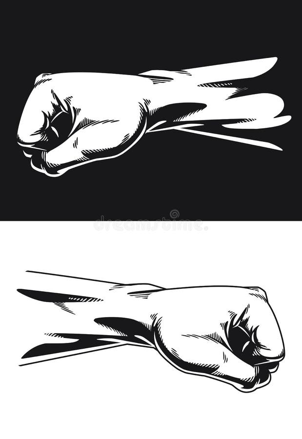 Silhouette Muscular Arm with a Clenched Fist Stock Vector ...