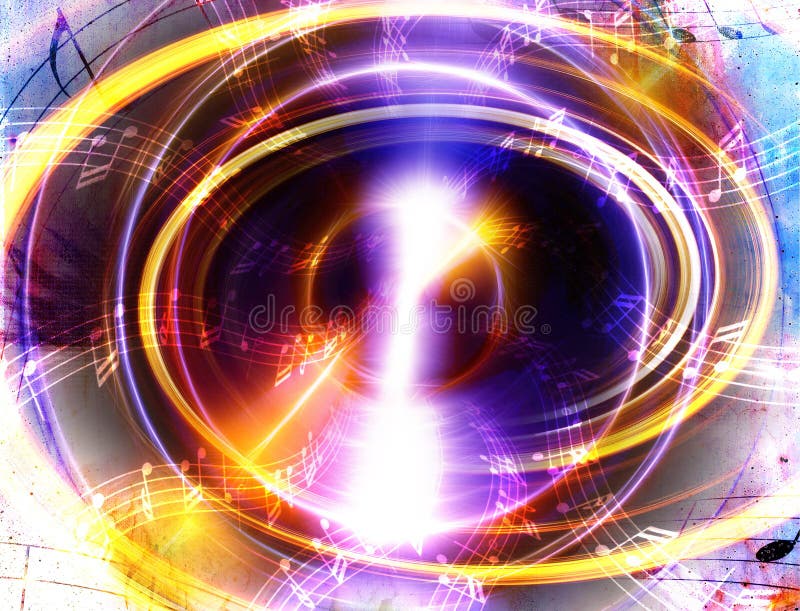 Silhouette of Music Audio Speaker and Note, Abstract Background, Light ...