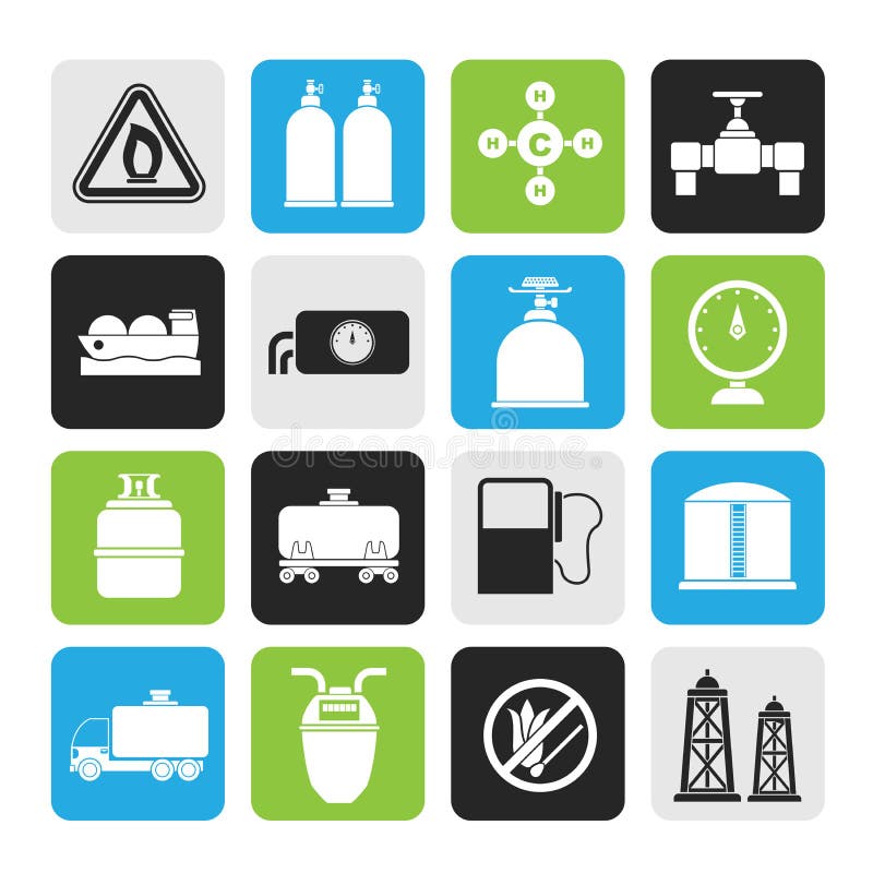 Natural Gas Objects and Icons Stock Vector - Illustration of barometer ...