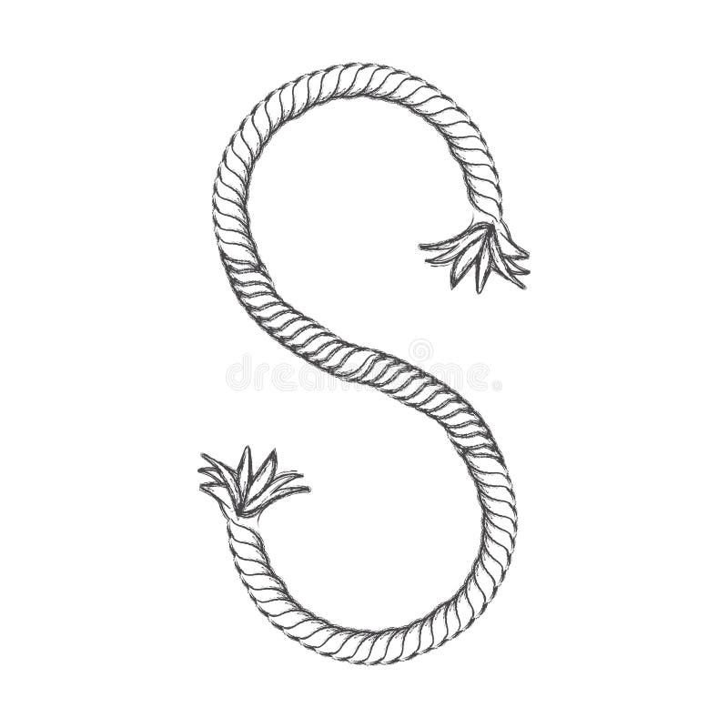 Silhouette Nautical Break Rope Icon Design Stock Illustration ...