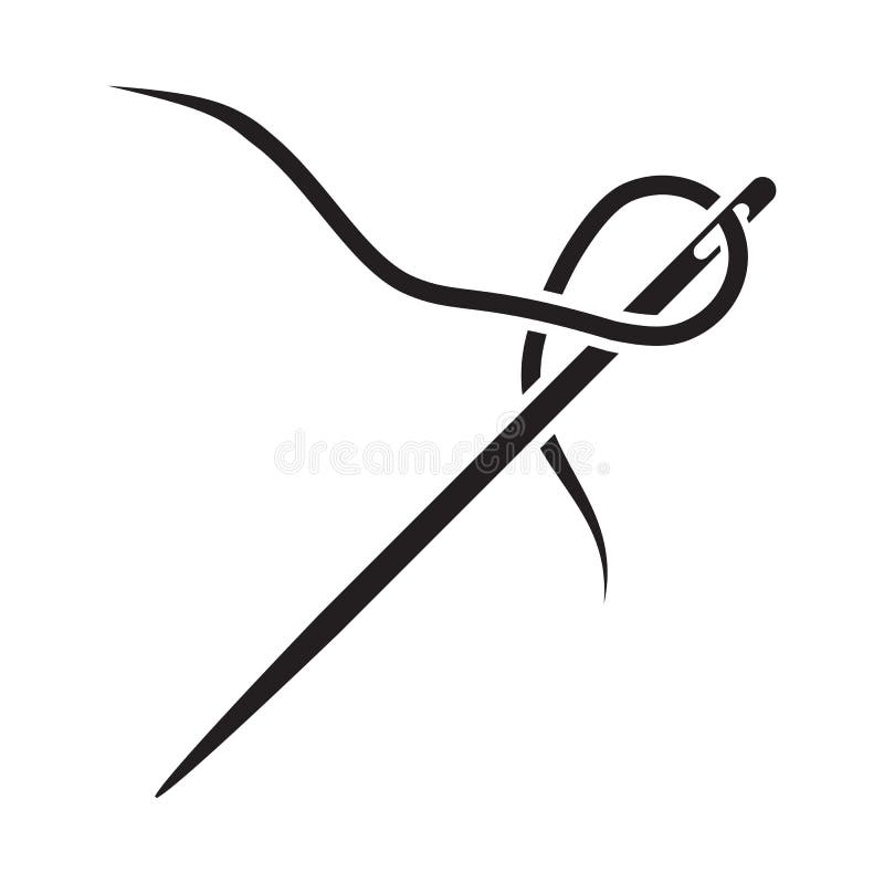 Needle and Thread To Sew Silhouette Stock Illustration - Illustration ...
