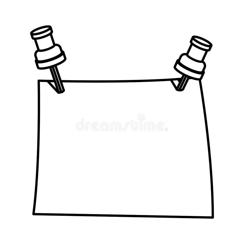 Silhouette Note with Tack Element Office Stock Illustration ...