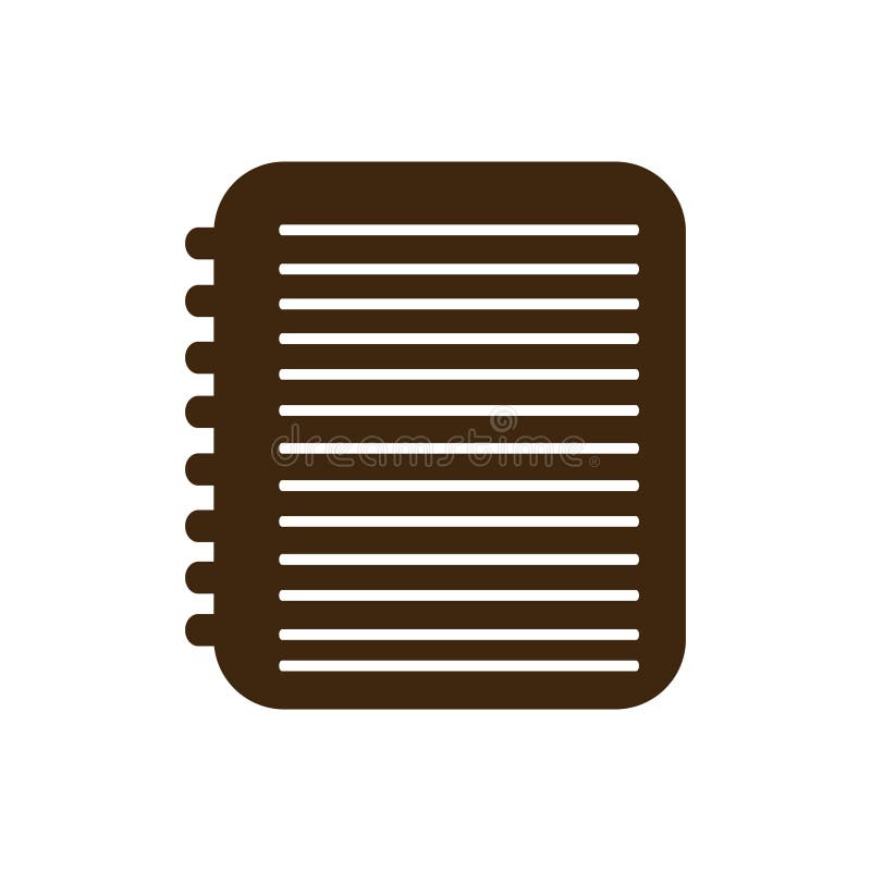 Silhouette Notebook with Rings Icon Stock Illustration - Illustration ...