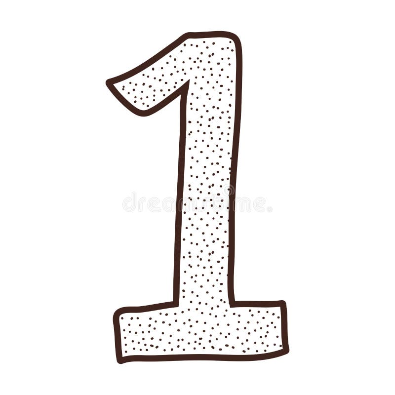 Silhouette Number One Design Over Dotted Stock Vector - Illustration of ...