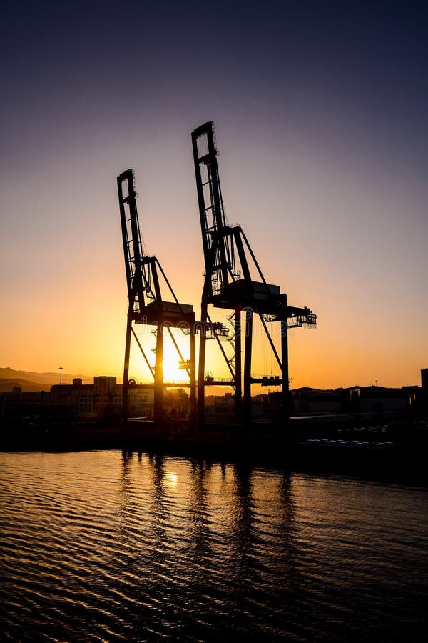 Silhouette of an Offshore Drilling Rig Stock Photo - Image of power ...