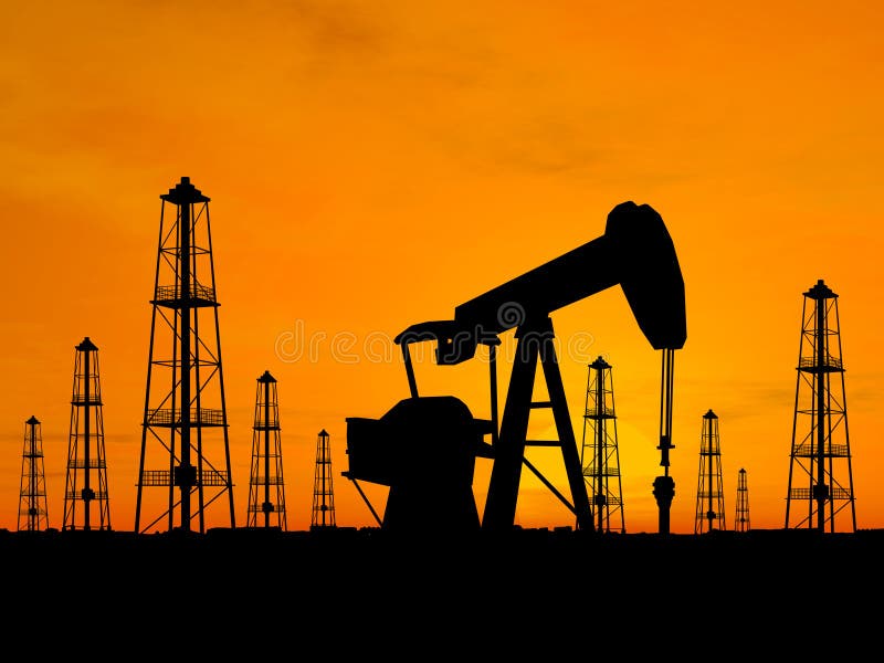 Silhouette oil rig stock photo. Image of oilrig, swapping - 3545242
