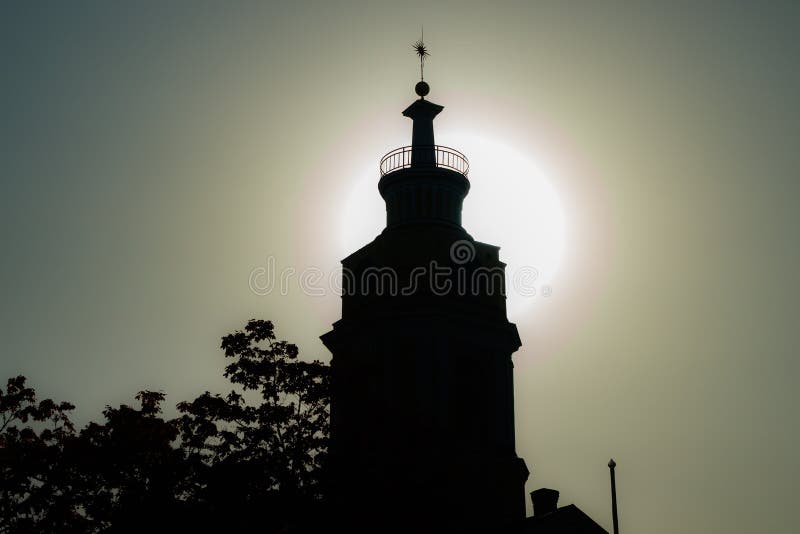 Silhouette of Old Town Hall of Hamina in Backlit, Finland Stock Image ...