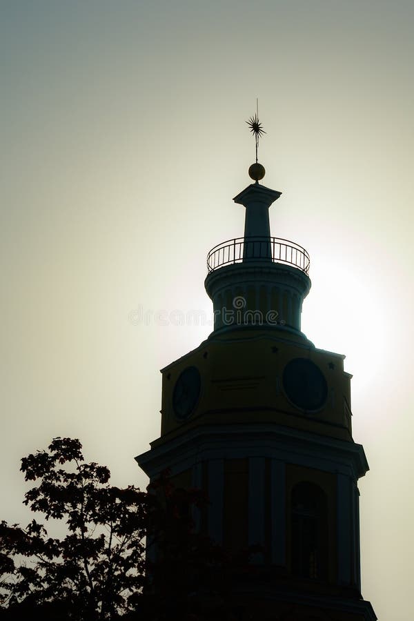 Silhouette of Old Town Hall of Hamina in Backlit, Finland Stock Photo ...