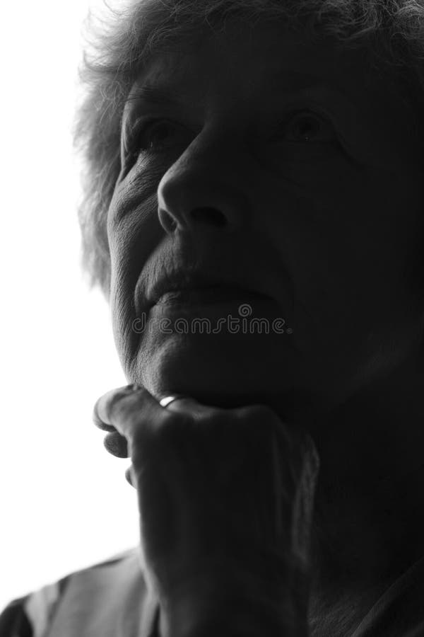 Silhouette of an old woman stock image. Image of face - 72750485