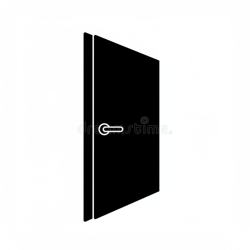 Silhouette of an Open Door with a Visible Handle. the Door is Depicted ...