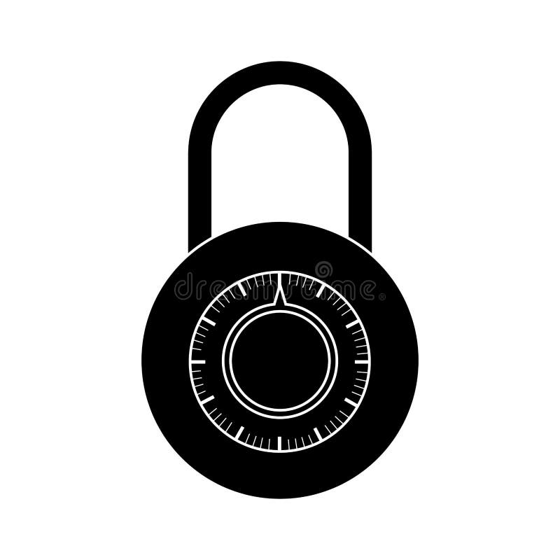 Silhouette Padlock with Circular Body and Shackle Stock Vector ...