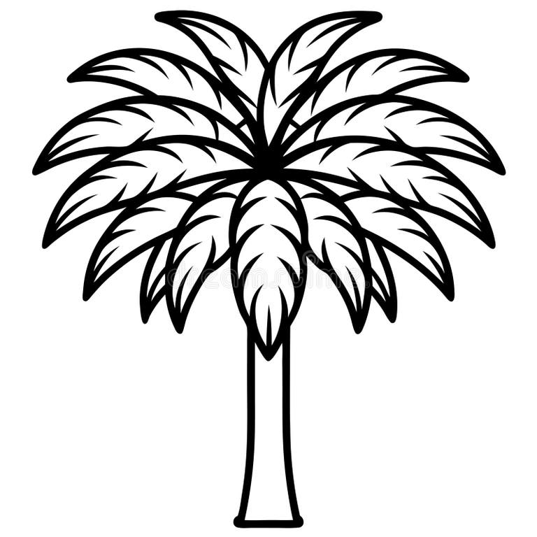 Palm Tree Icon on Transparent Background, Palm Tree Silhouette, Palm ...