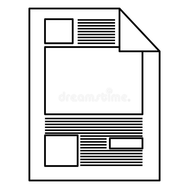 Silhouette Paper Sheet Text and Graphics Stock Illustration ...