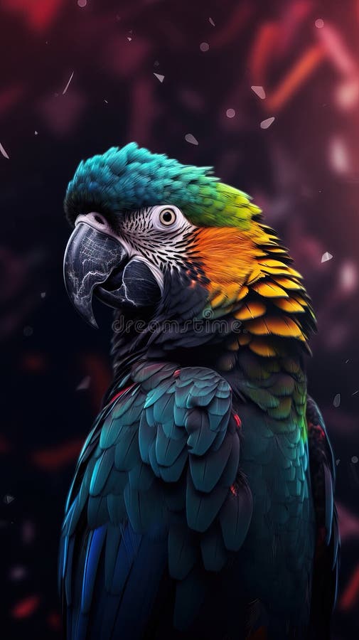 Silhouette Parrot on Dark Background. Generative AI Stock Illustration ...