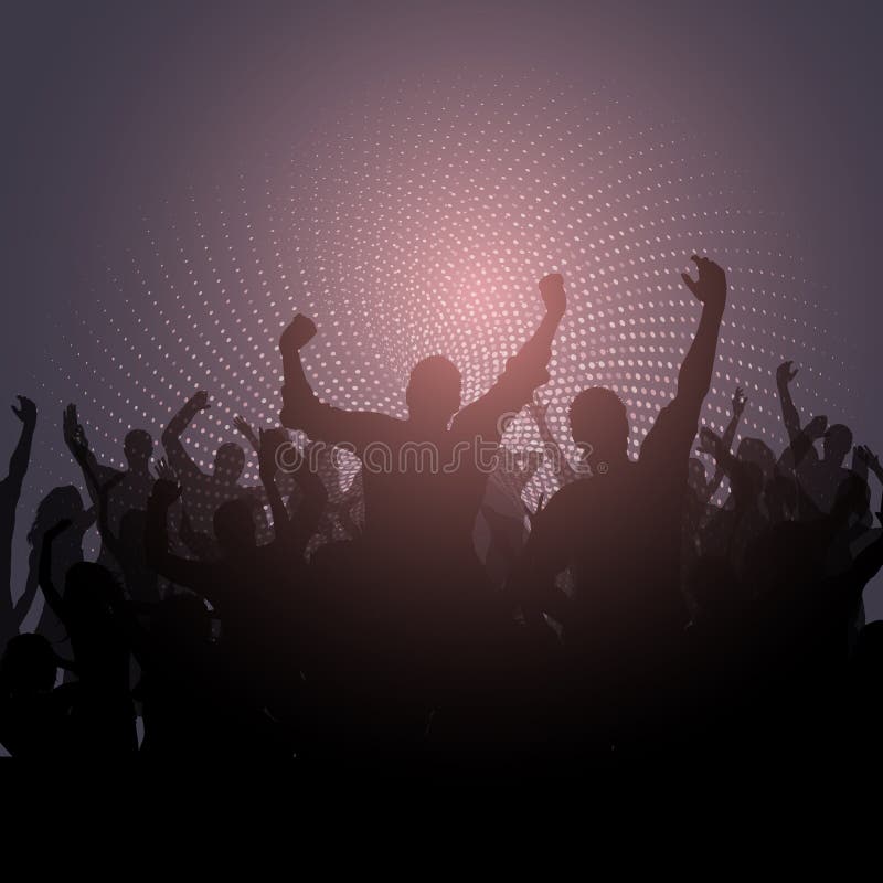 Party Crowd on Abstract Dots Background Stock Vector - Illustration of ...
