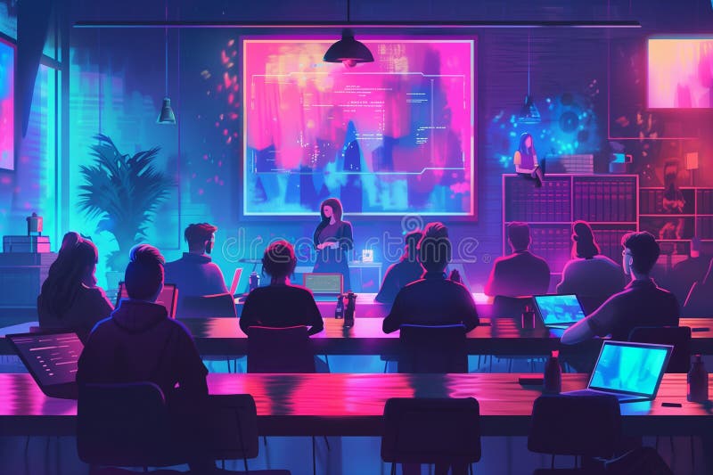 Silhouette of People Attending Night Classes for Skill Development ...