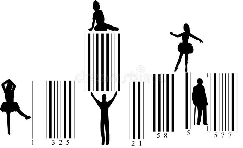 Silhouette Of People On Barcode Picture. Image: 4592615