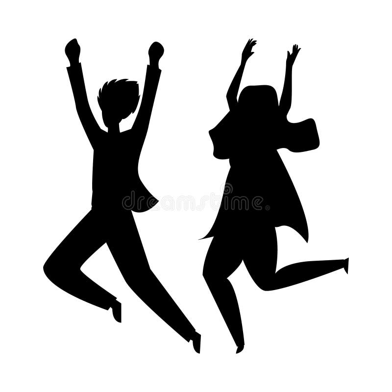 Man celebrating silhouette stock vector. Illustration of holiday ...