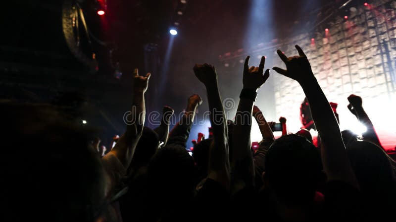 Silhouette People Rock Show Editorial Stock Image - Image of event ...