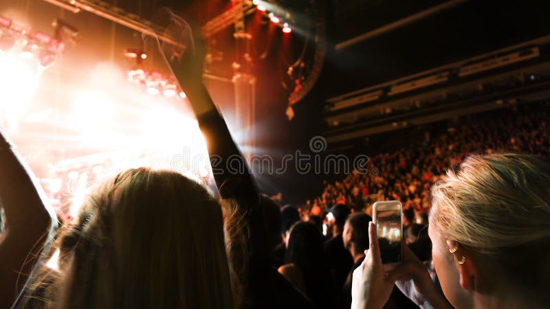 Silhouette People Rock Show Editorial Photography - Image of band ...