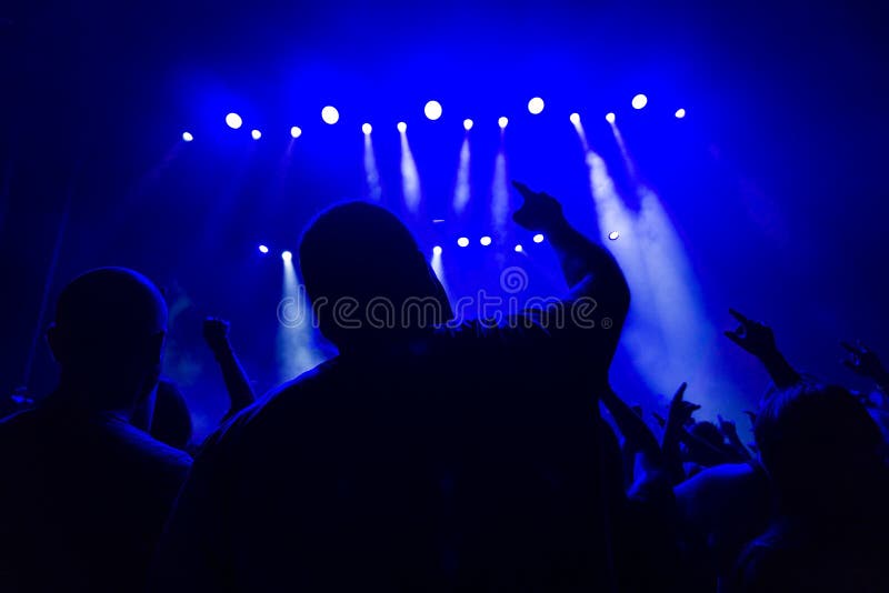 Silhouette People Rock Show Editorial Photo - Image of hand, band ...