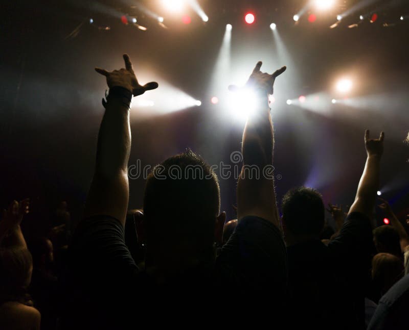 Silhouette People Rock Show Editorial Stock Photo - Image of arts ...