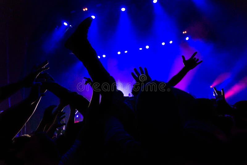 Silhouette People Rock Show Stock Photo - Image of entertainment ...