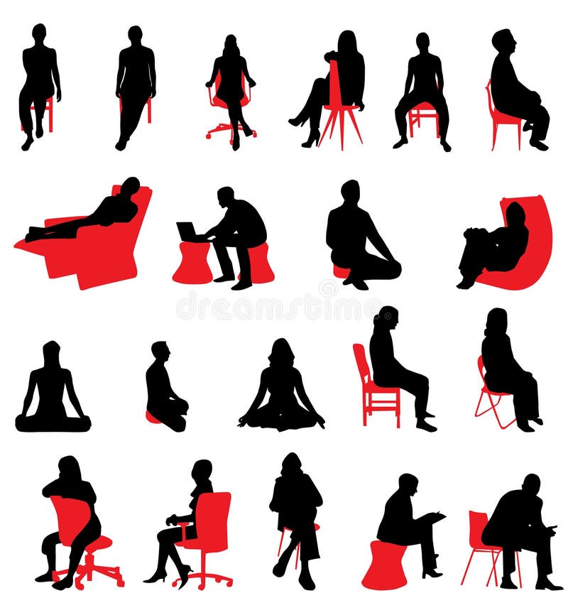 Sitting people vector stock vector. Illustration of crowd - 4716125