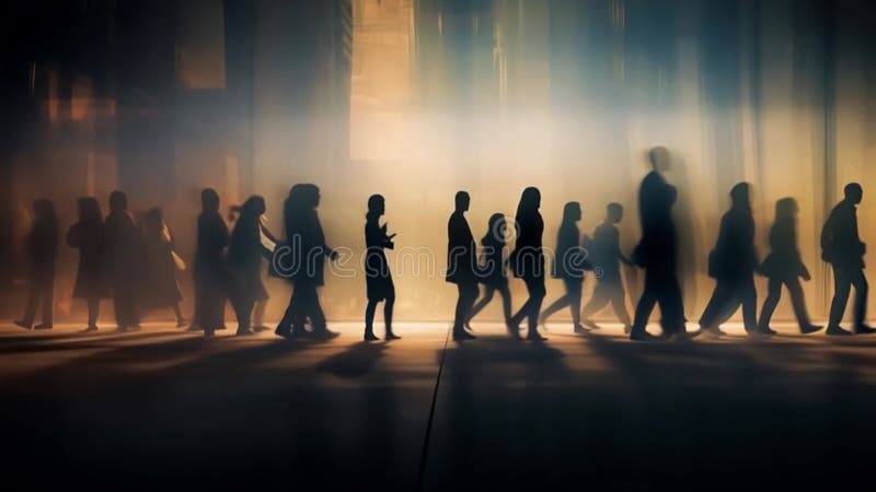 Silhouette of People Walking in Slow Motion Stock Footage - Video of ...