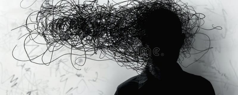 Silhouette of a Person with Abstract Line Patterns Stock Image - Image ...