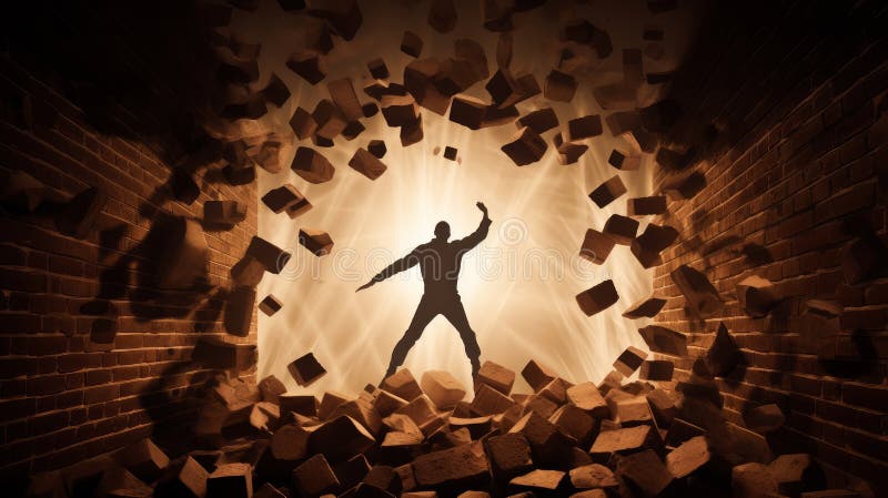 Person Breaking Through Wall