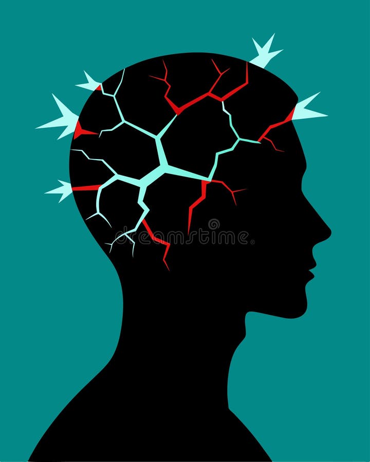 A Silhouette of a Person with a Cracked and Damaged Brain Symbolizing ...