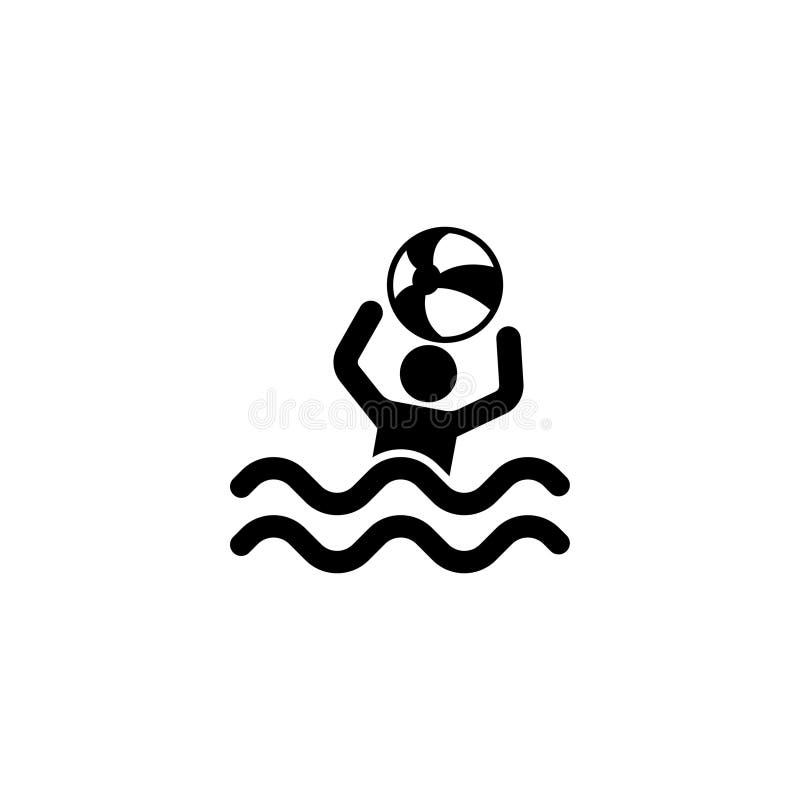 Silhouette of a Person Engaging in Water Ball Play Stock Vector ...
