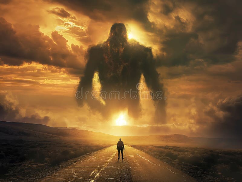 Encounter at Sunset stock photo. Image of desert, clouds - 318321656