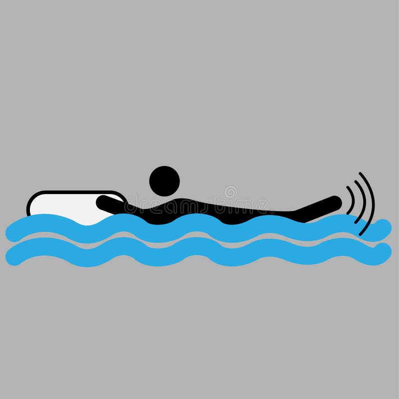 Freestyle Swimmer Silhouette With Water Pool Waves Stock Vector ...