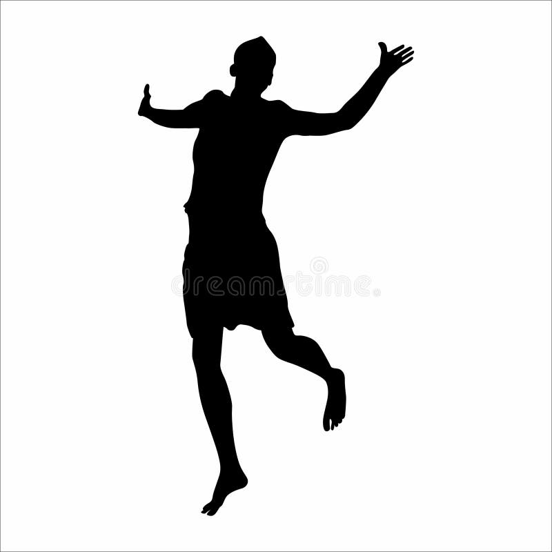 Silhouette of a Person Jumping, on a White Background Stock Vector ...