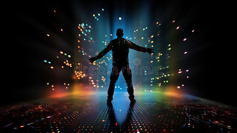 Silhouette of a Person in the Matrix, Virtual Reality, Computer Game ...