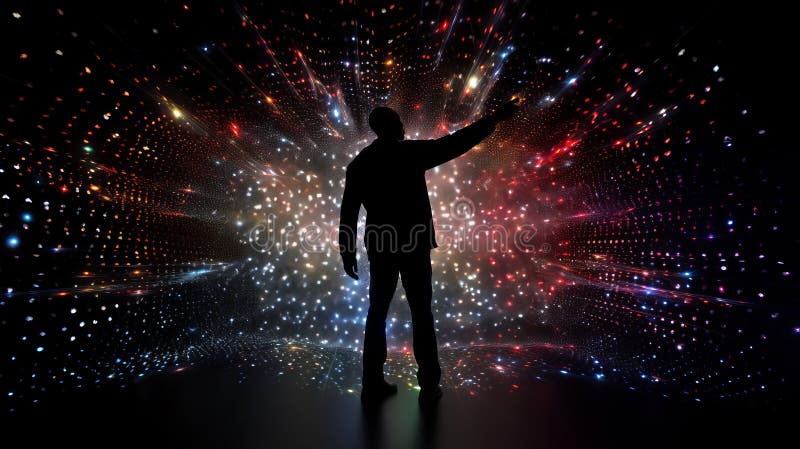 Silhouette of a Person in the Matrix, Virtual Reality, Computer Game ...