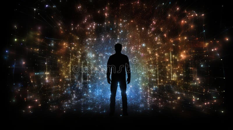 Silhouette of a Person in the Matrix, Virtual Reality, Computer Game ...