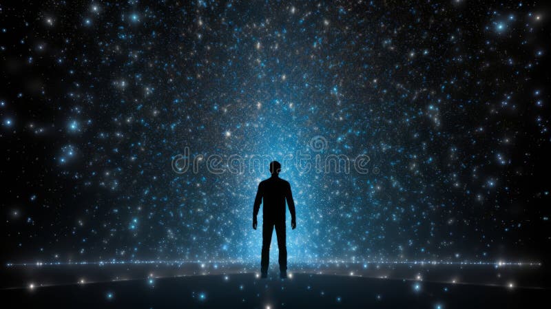 Silhouette of a Person in the Matrix, Virtual Reality, Computer Game ...
