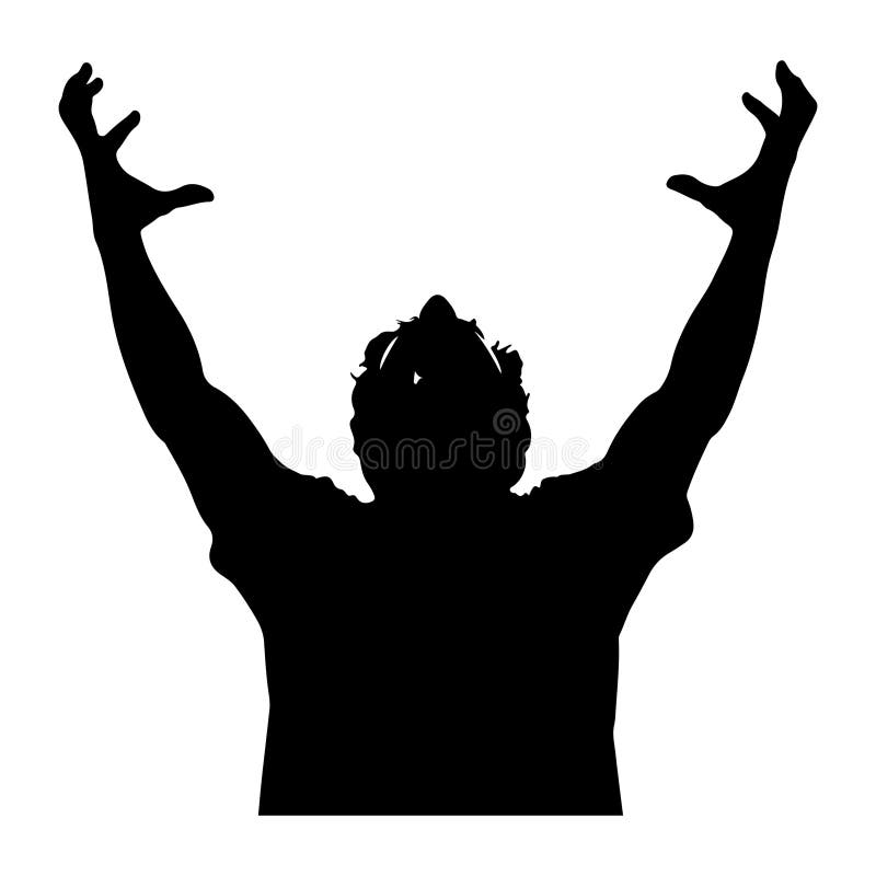 Silhouette of a Person with Outstretched Arms Stock Vector ...