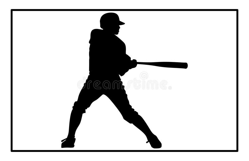 Silhouette of a Person Playing Baseball, Baseball Batter Hitting Ball ...