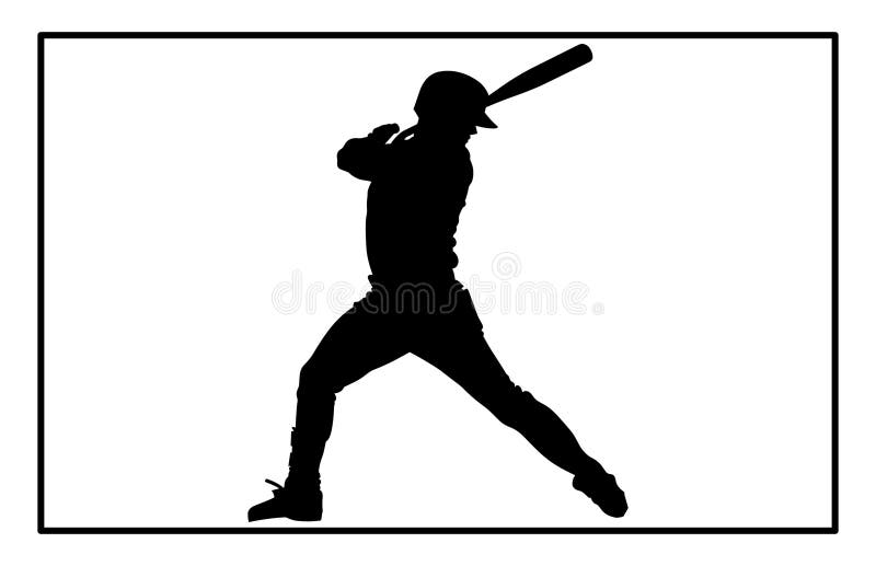 Silhouette of a Person Playing Baseball, Baseball Batter Hitting Ball ...