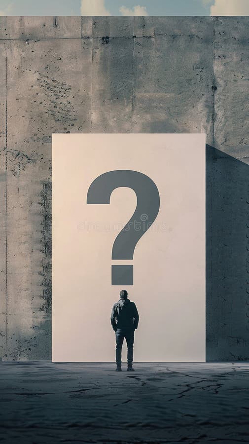 Silhouette of Person with Question Mark , Concept Stock Illustration ...