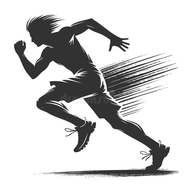 Silhouette of a Person Sprinting, Symbolizing Speed and Athleticism ...