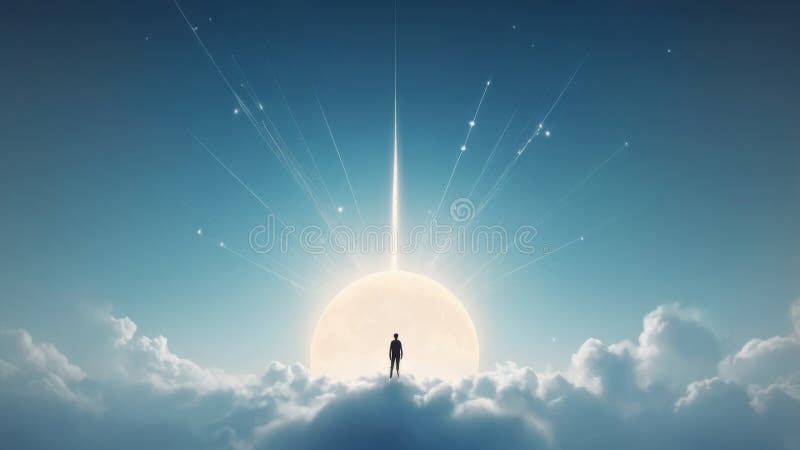 Silhouette of a Person Standing in Front of a Bright Light Stock ...
