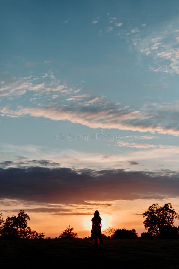 Person at the Sunset stock image. Image of remorse, loneliness - 72142337